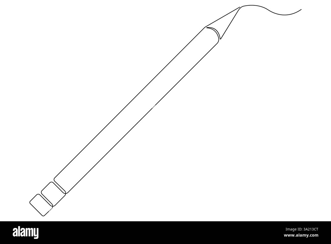 Continuous single line art drawing of pencil thin Line illustration ...