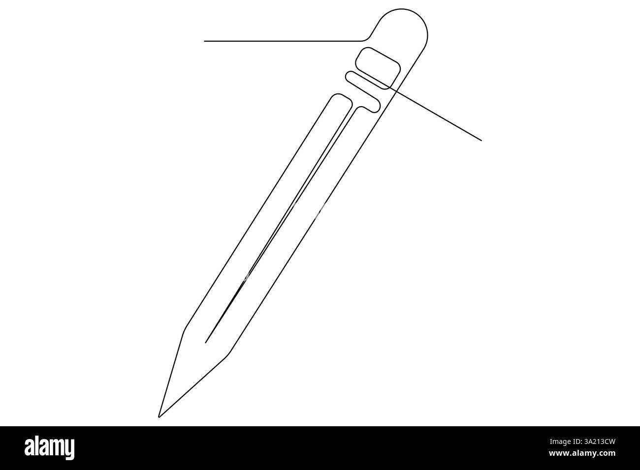 Continuous single line art drawing of pencil thin Line illustration ...