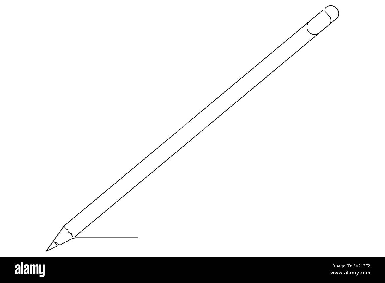 Continuous single line art drawing of pencil thin Line illustration ...