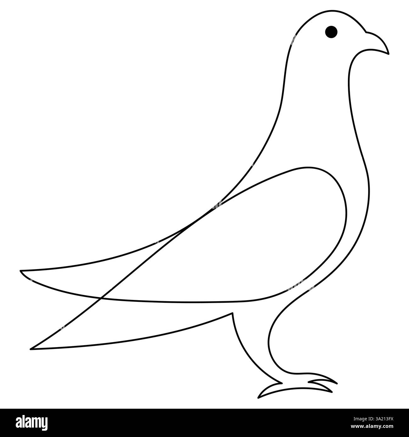 Continuous one line art drawing pet pigeon outline vector illustration ...