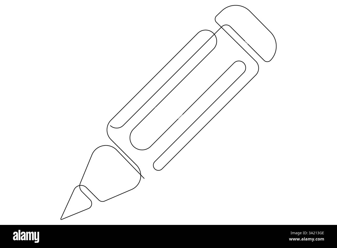 Continuous single line art drawing of pencil thin Line illustration ...