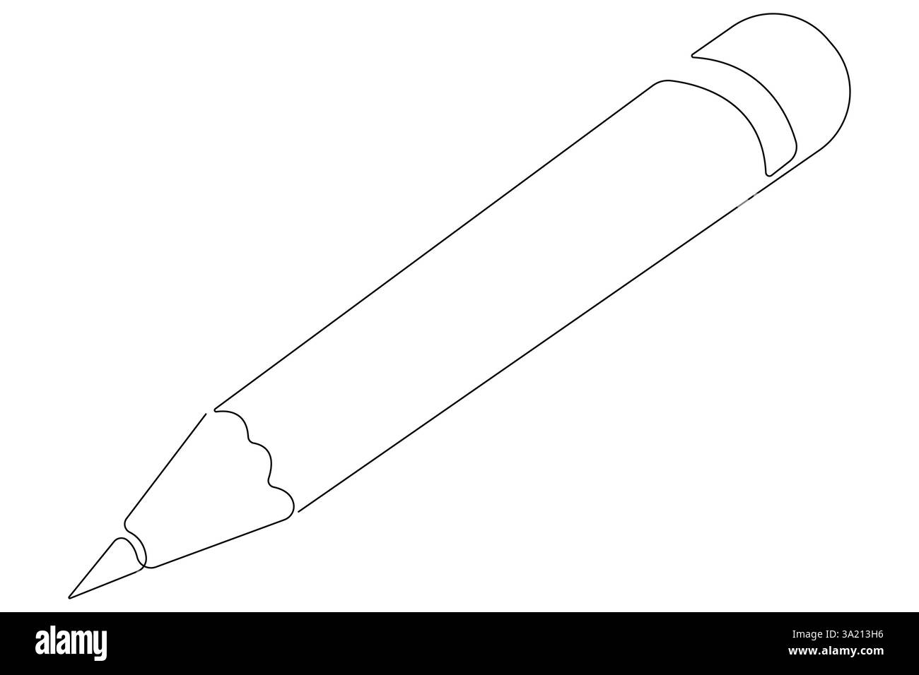 Continuous single line art drawing of pencil thin Line illustration ...