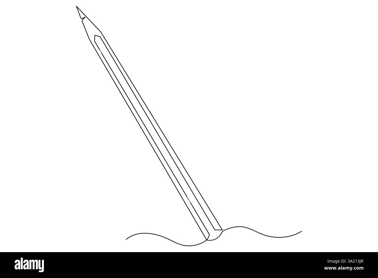 Continuous single line art drawing of pencil thin Line illustration ...