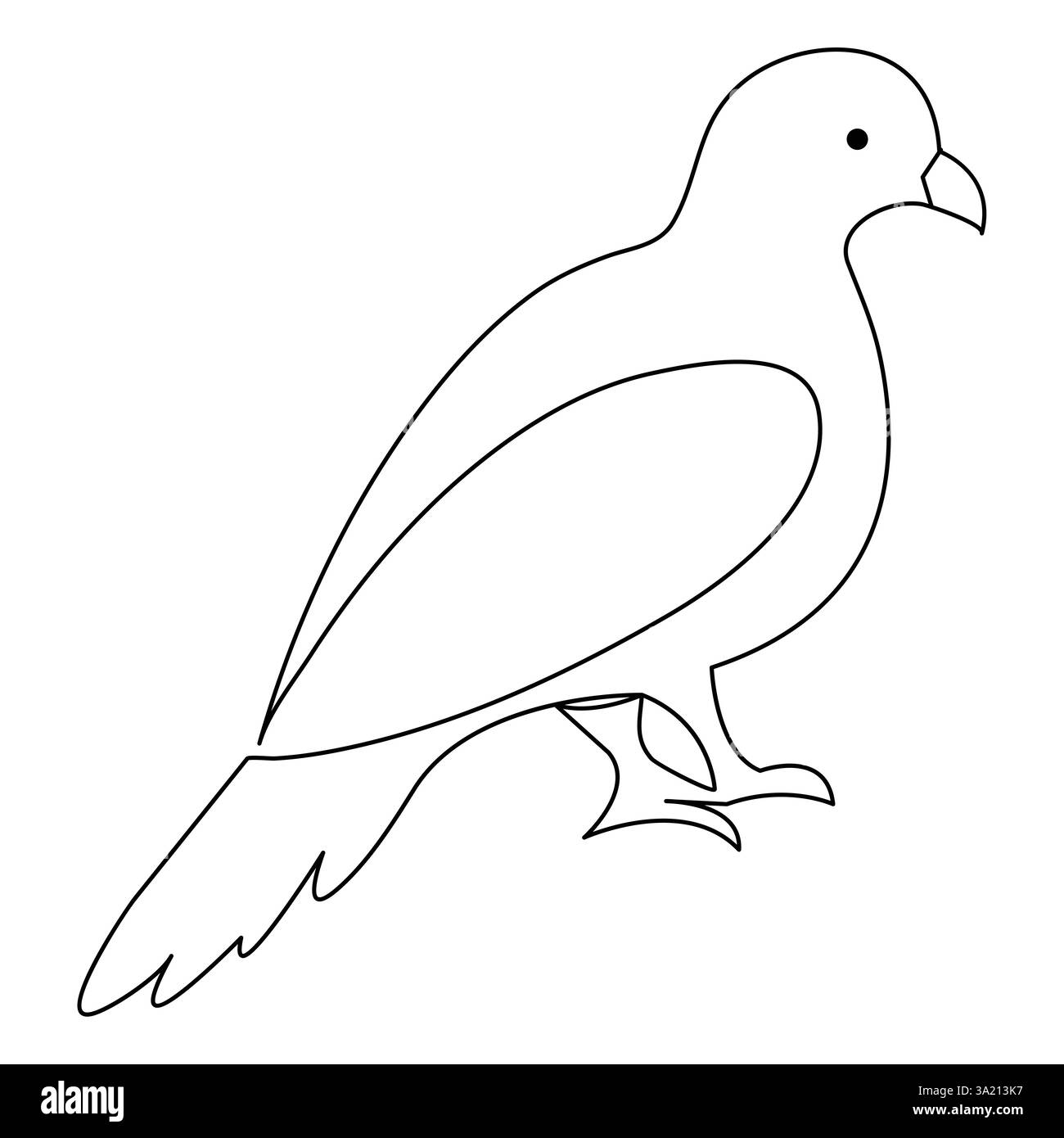 Continuous one line art drawing pet pigeon outline vector illustration ...