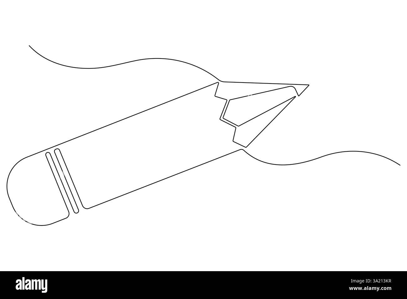 Continuous single line art drawing of pencil thin Line illustration ...