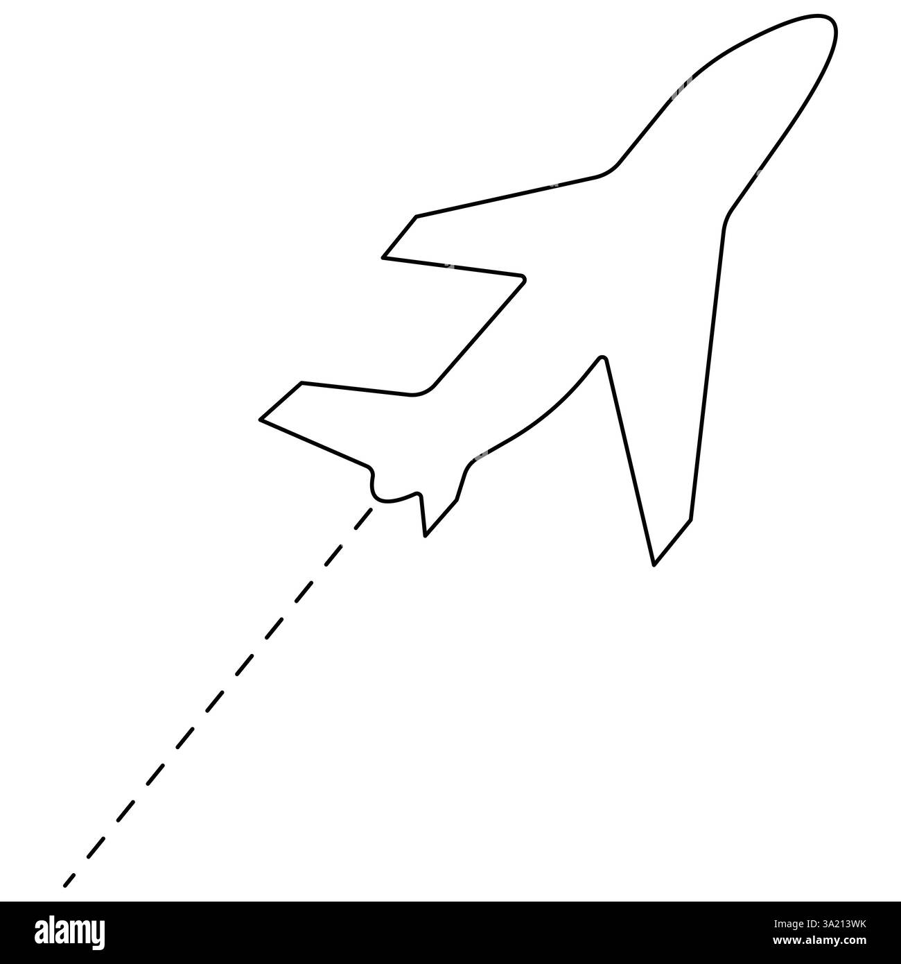 Airplane path in continuous one line art drawing of international ...