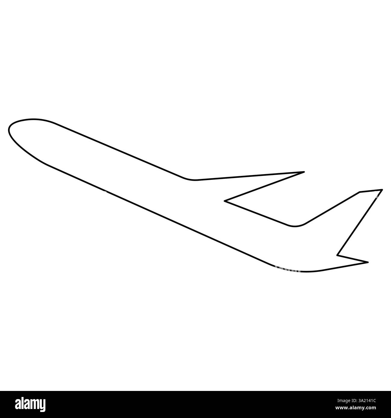 Airplane path in continuous one line art drawing of international ...