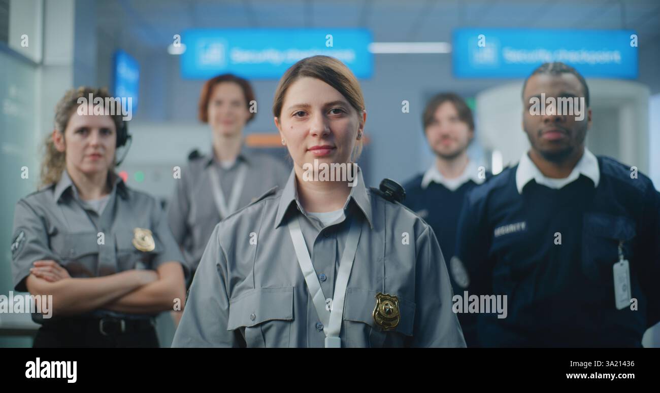 Security Checkpoint in International Airport: Portrait of Multiethnic ...