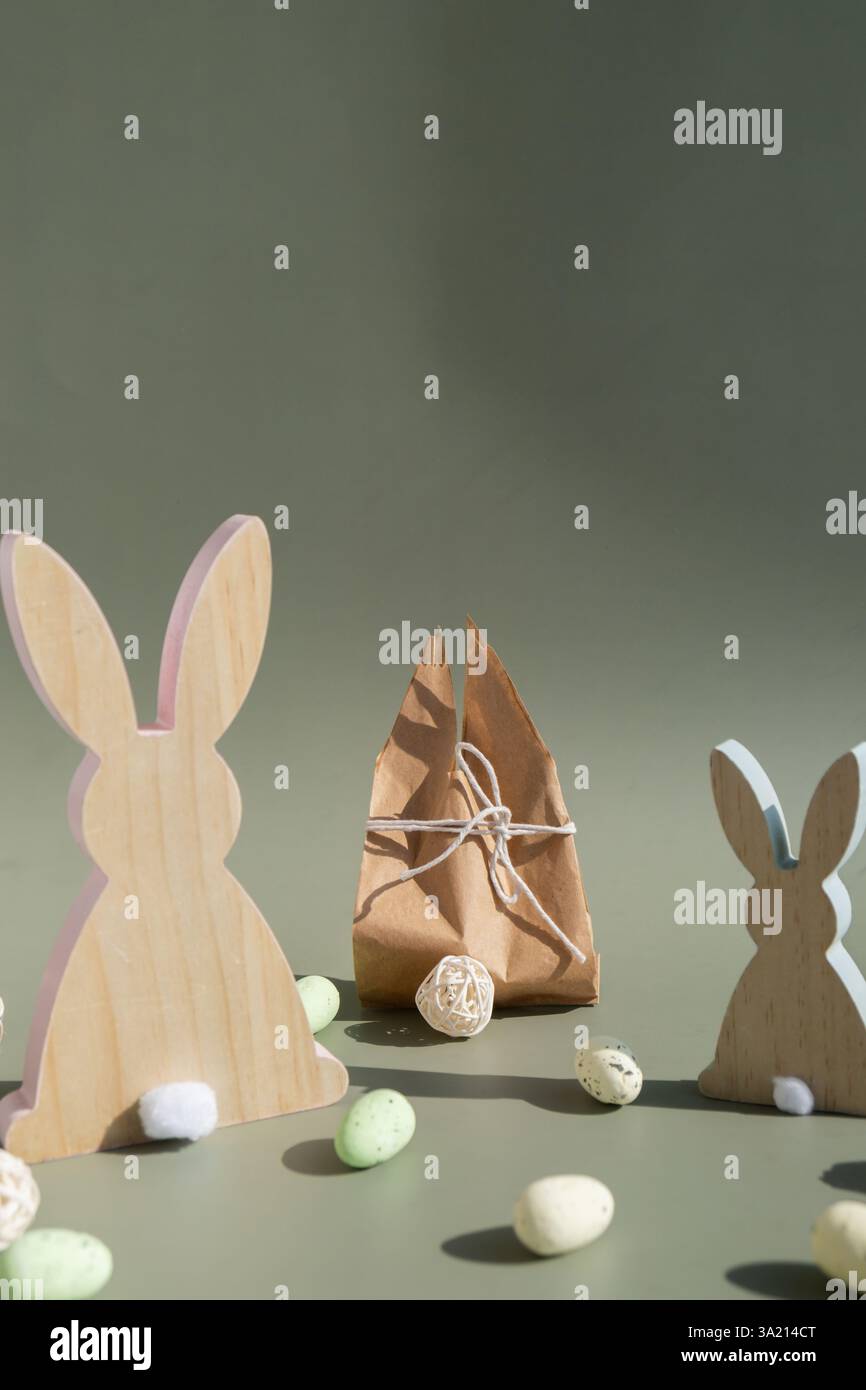 Homemade Easter gift bag rabbit bunny shaped sustainable materials ...
