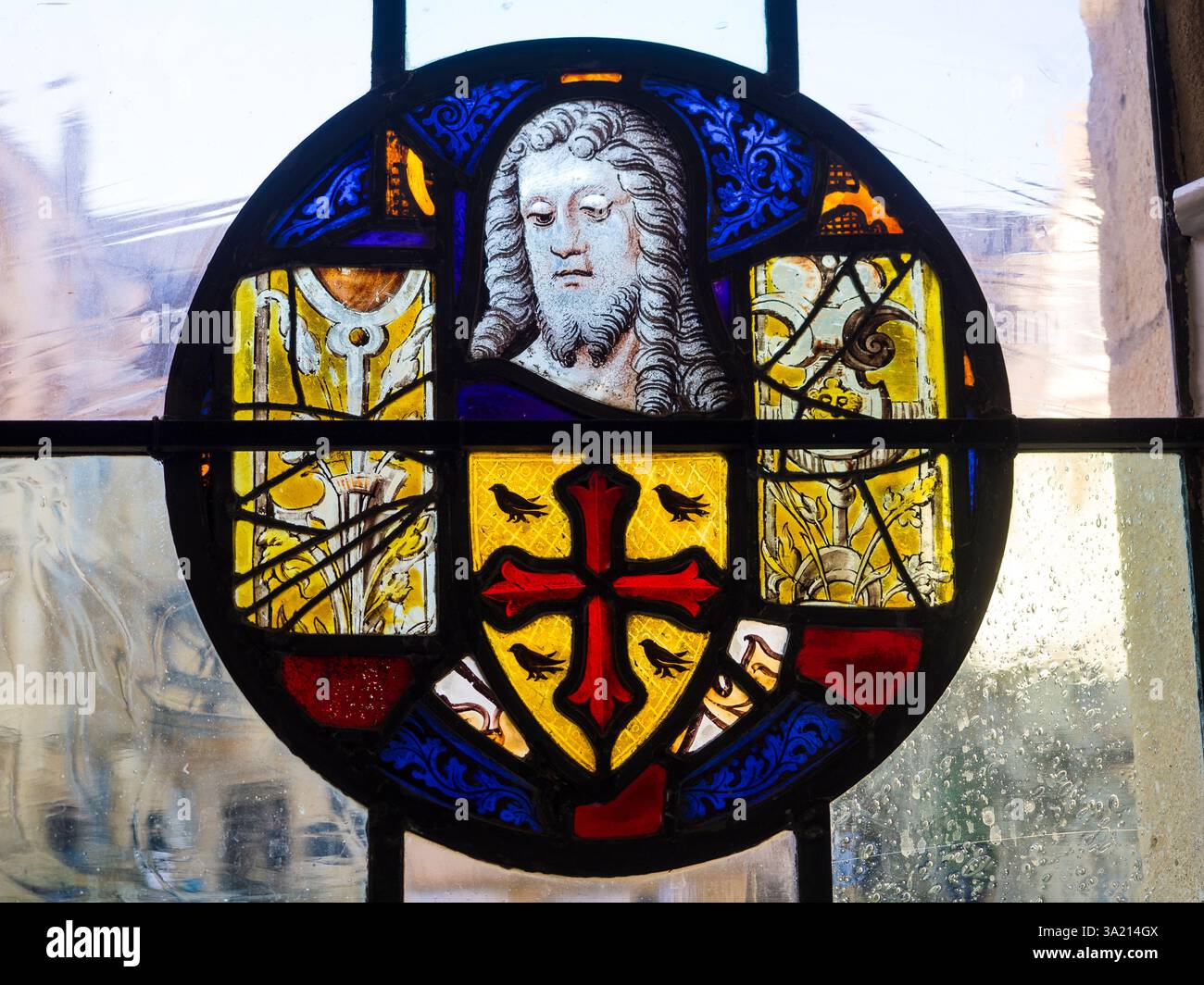 Stained Glass Window, on Staircase to the Old Library, St Edmunds Hall ...
