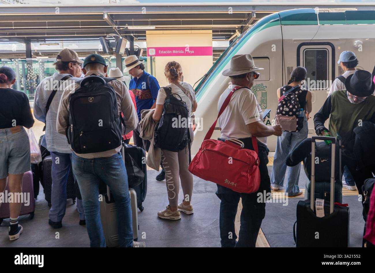 Passengers at Maya Train / Tren Maya new rail route connecting Mayan ...
