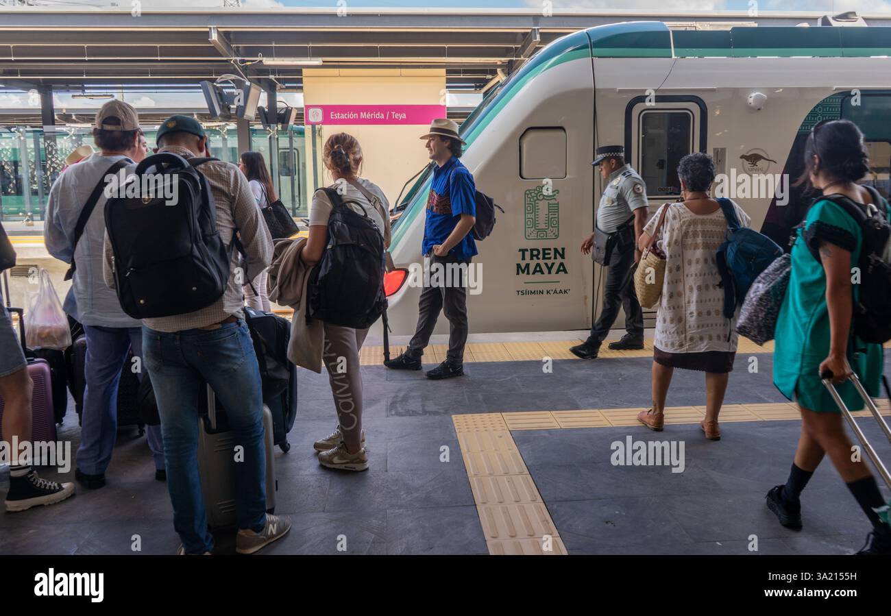 Passengers at Maya Train / Tren Maya new rail route connecting Mayan ...