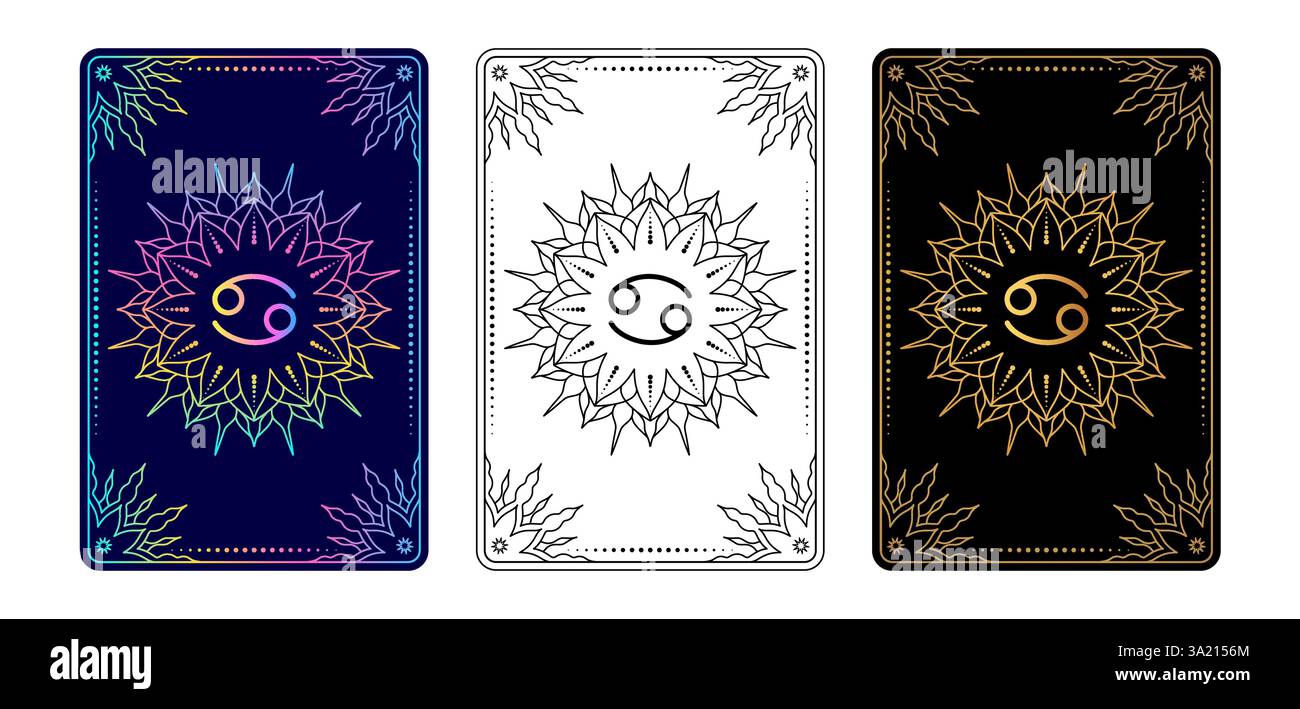 Tarot card with Cancer zodiac sign Stock Vector Image & Art - Alamy