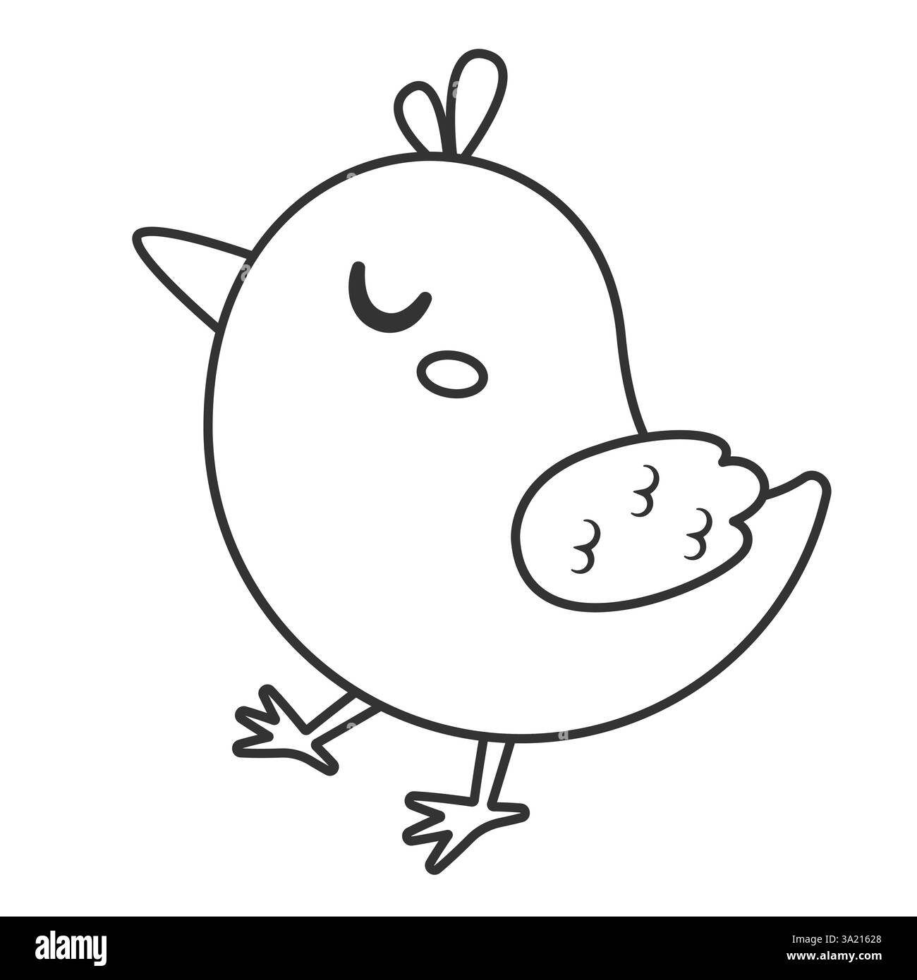 Cute chicken. Colouring page. Vector template. Simple flat illustration ...