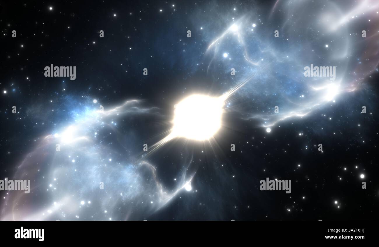 Supernova explosion with hourglass shaped bubble of gas Stock Photo - Alamy