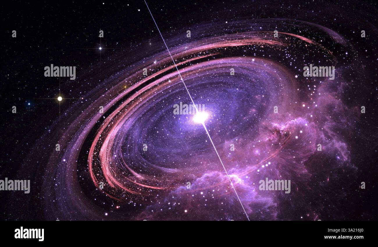 Quasar surrounded by an orbiting accretion disk of gas, Supermassive ...