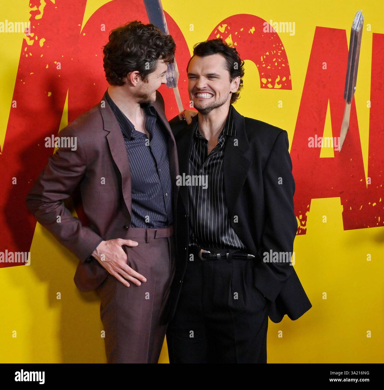 Cast members Jack Quaid (L) and Ray Nicholson attend the premiere of ...