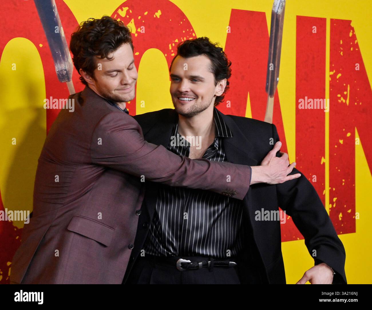 Cast members Jack Quaid (L) and Ray Nicholson attend the premiere of ...