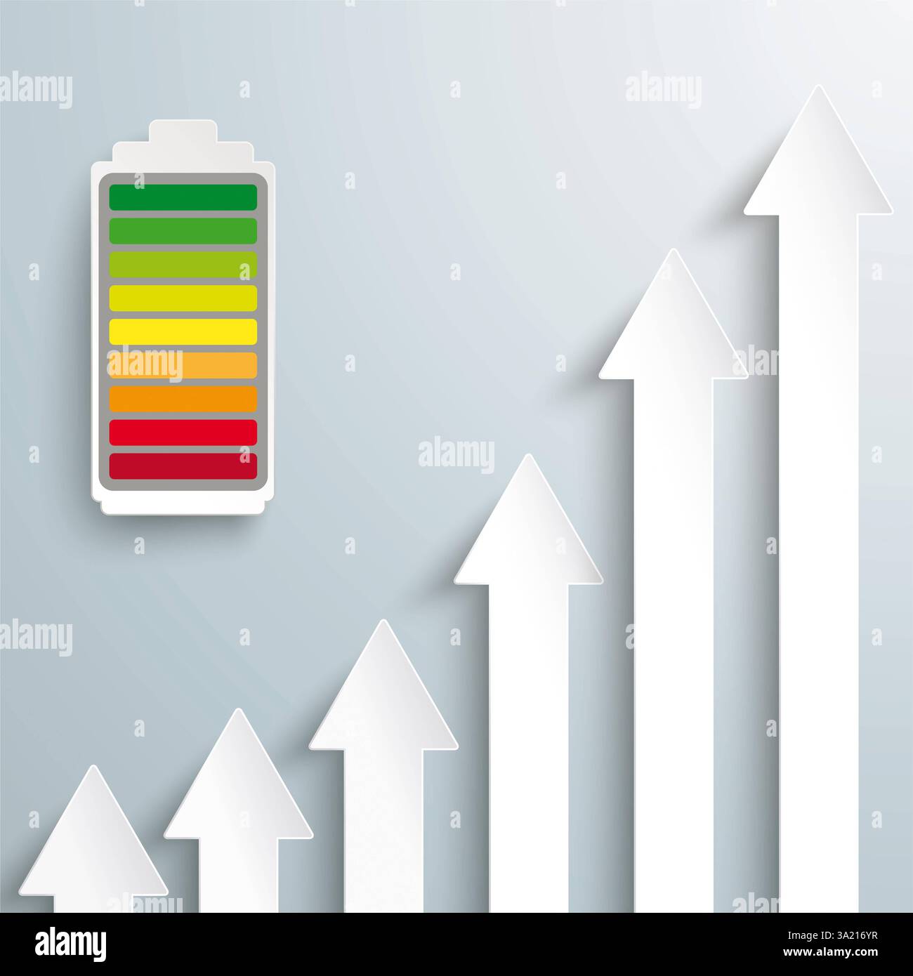 Exponential Growth Arrows Diagram Battery Infographic Growth in battery ...