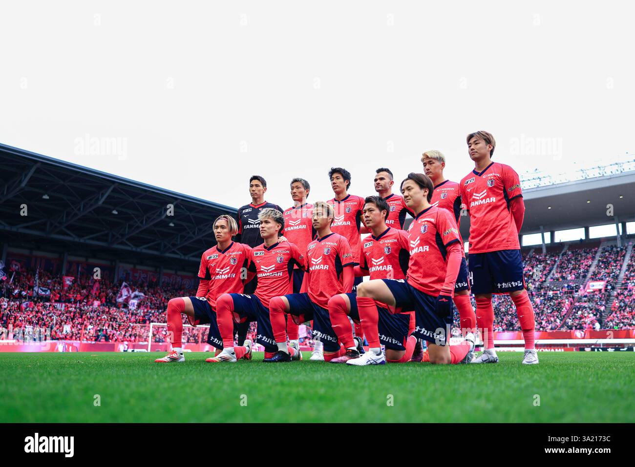 Osaka, Japan. 8th Mar, 2025. Cerezo Osaka team group line-up before the ...