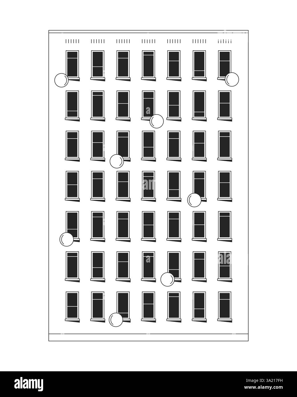 Classic Multi Story Apartment Building 2d Line Object Stock Vector Image And Art Alamy