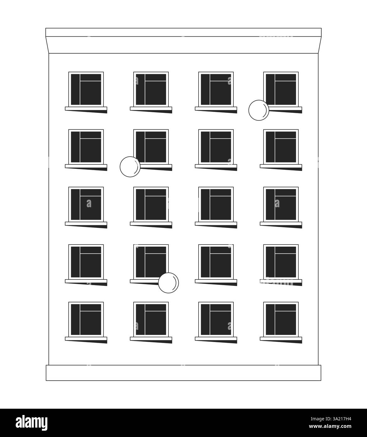 Cozy Multi Story Residential Building 2d Line Object Stock Vector Image And Art Alamy