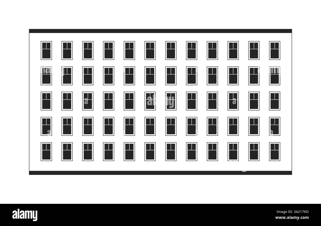 Wide apartment complex home architecture 2D line object Stock Vector ...