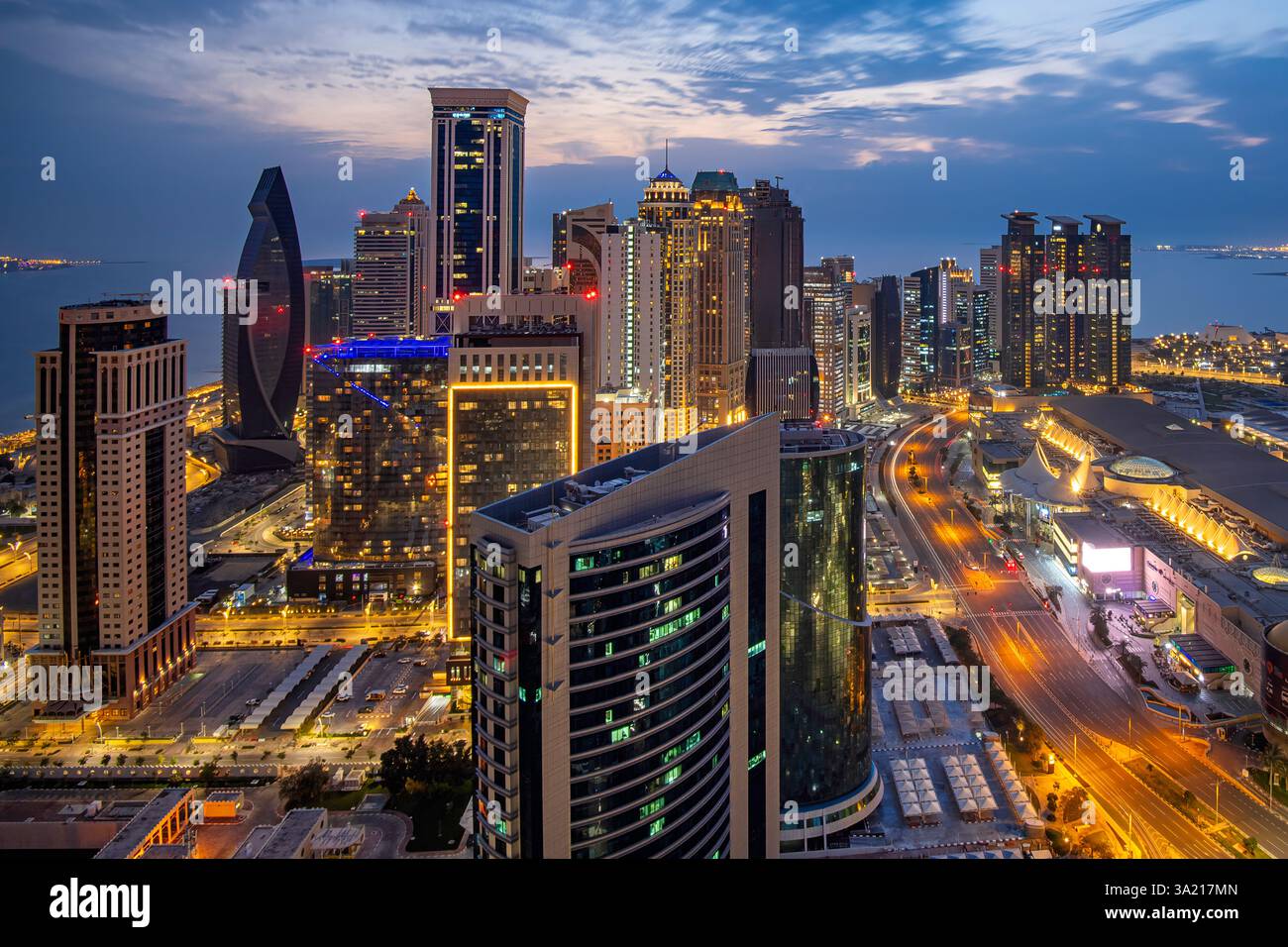 Doha, Qatar - March 10, 2025: Skyscrapers in Financial District skyline ...