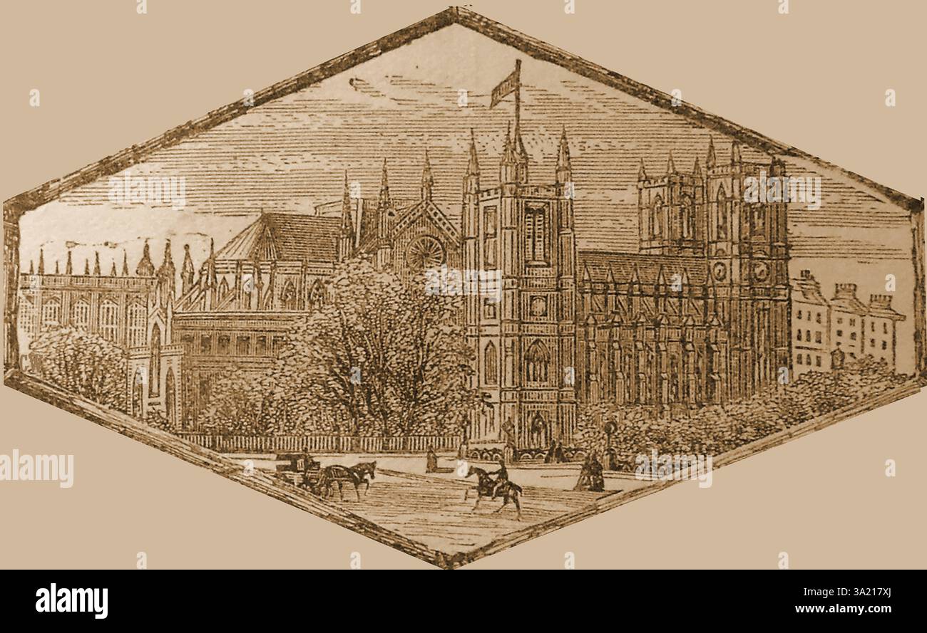 An 1876 old engraving of Westminster Abbey, London Stock Photo - Alamy