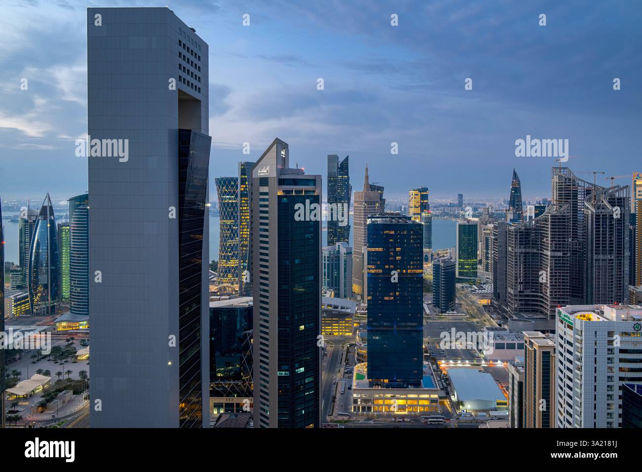 Doha, Qatar - March 10, 2025: Skyscrapers in Financial District skyline ...