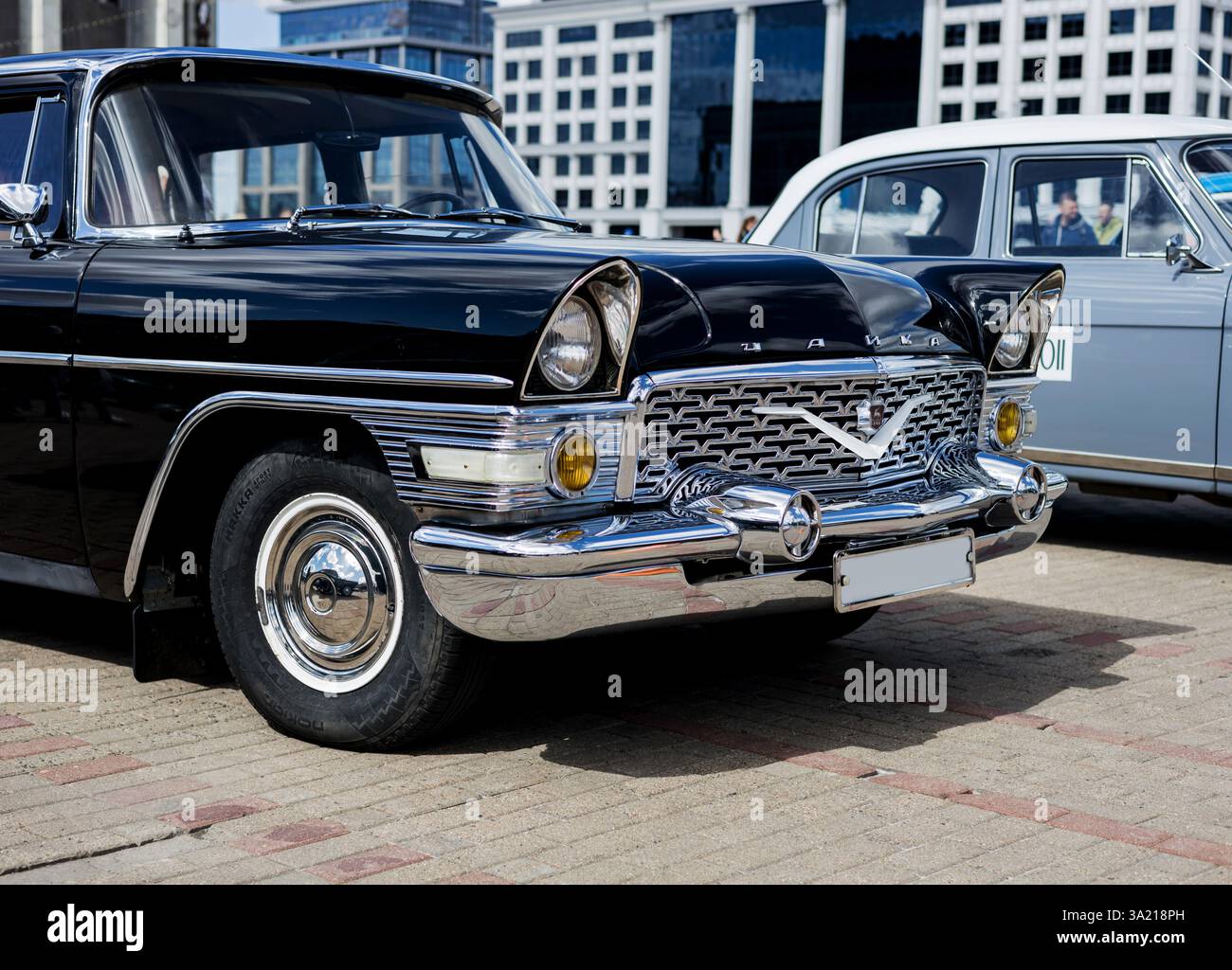 Minsk, Belarus, March 11, 2025 - Classic car parked in city. vintage ...