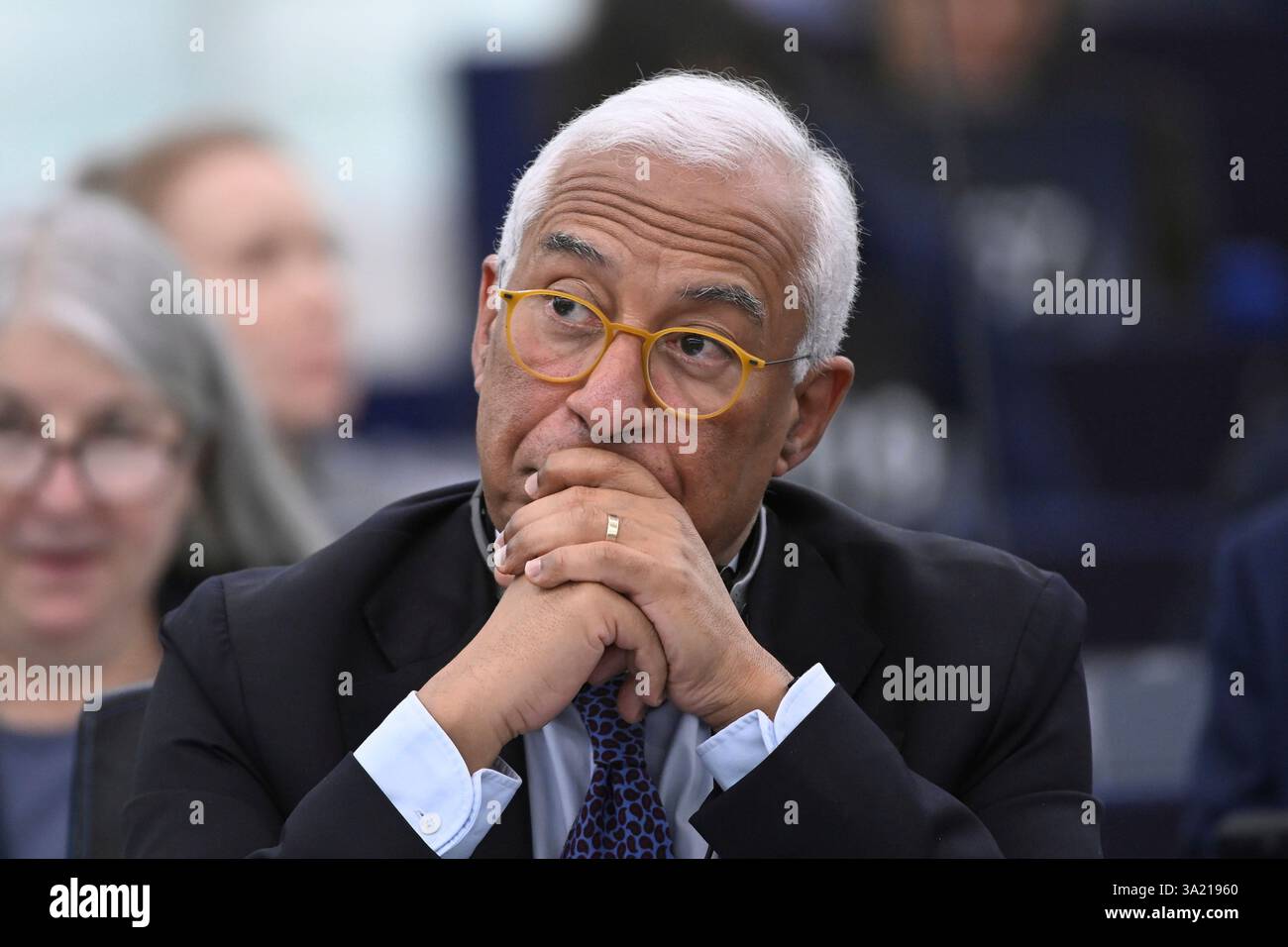 European Council President Antonio Costa listens to speeches Tuesday ...