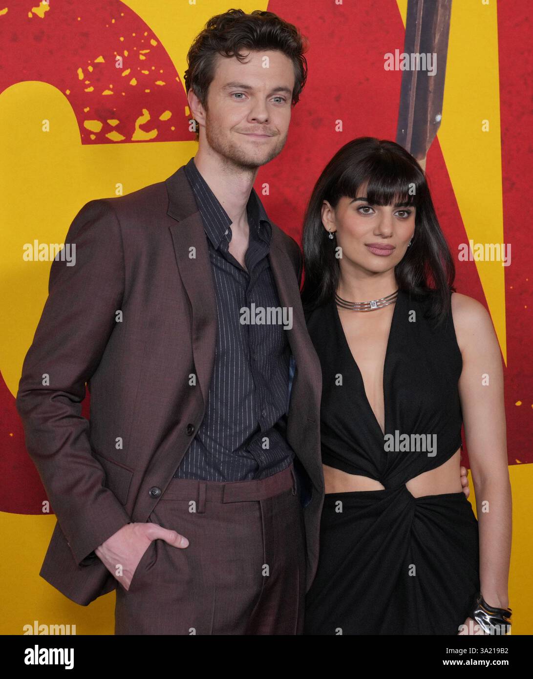 (L-R) Jack Quaid and Claudia Doumit arrives at the Paramount Pictures ...