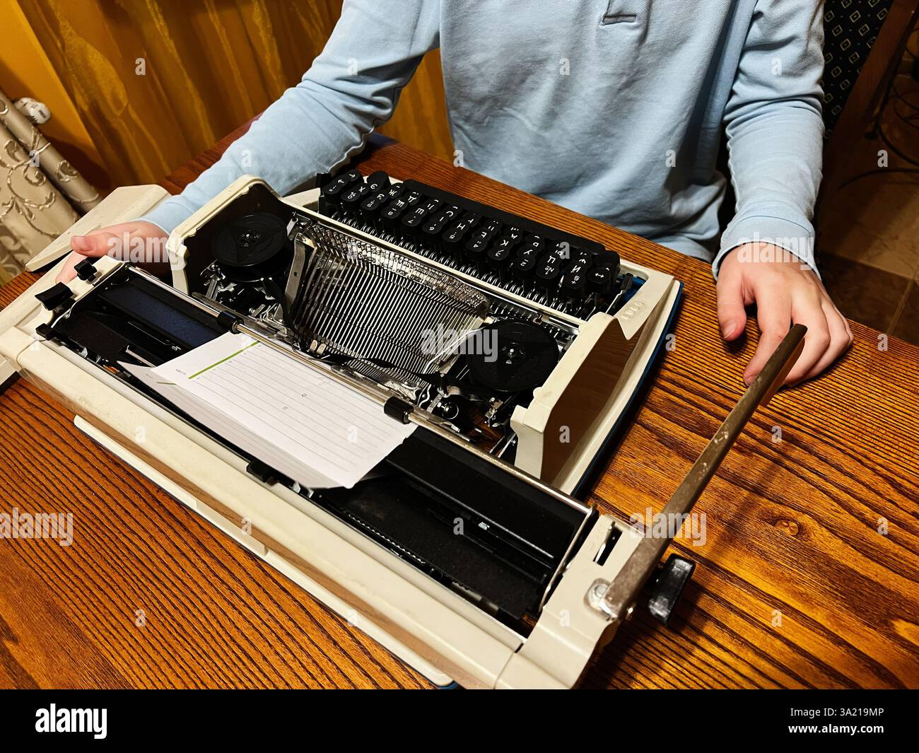 Person operating vintage mechanical device hi-res stock photography and ...
