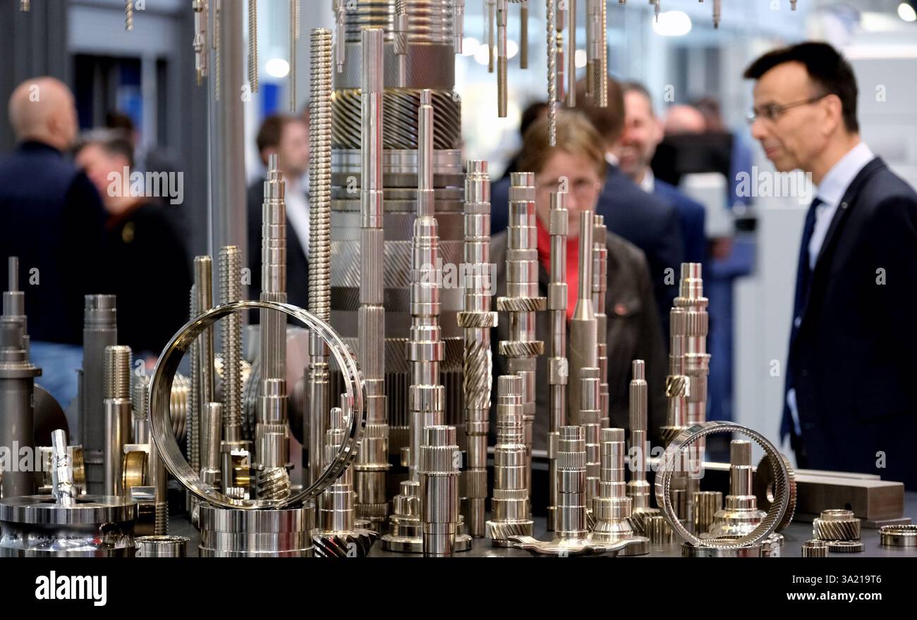 Leipzig, Germany. 11th Mar, 2025. Machine parts and workpieces are ...