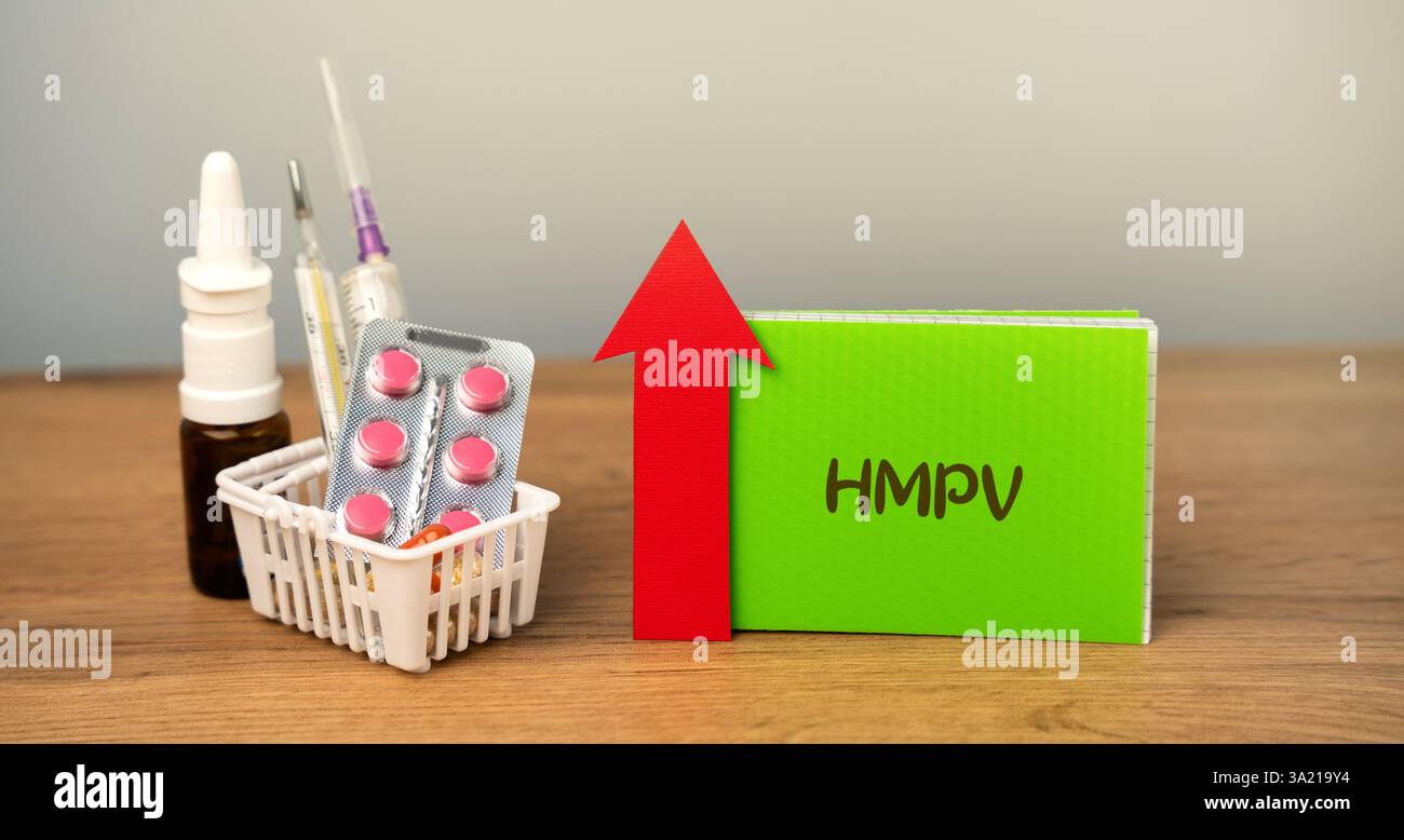HMPV virus concept. Human Metapneumovirus is a respiratory virus that ...
