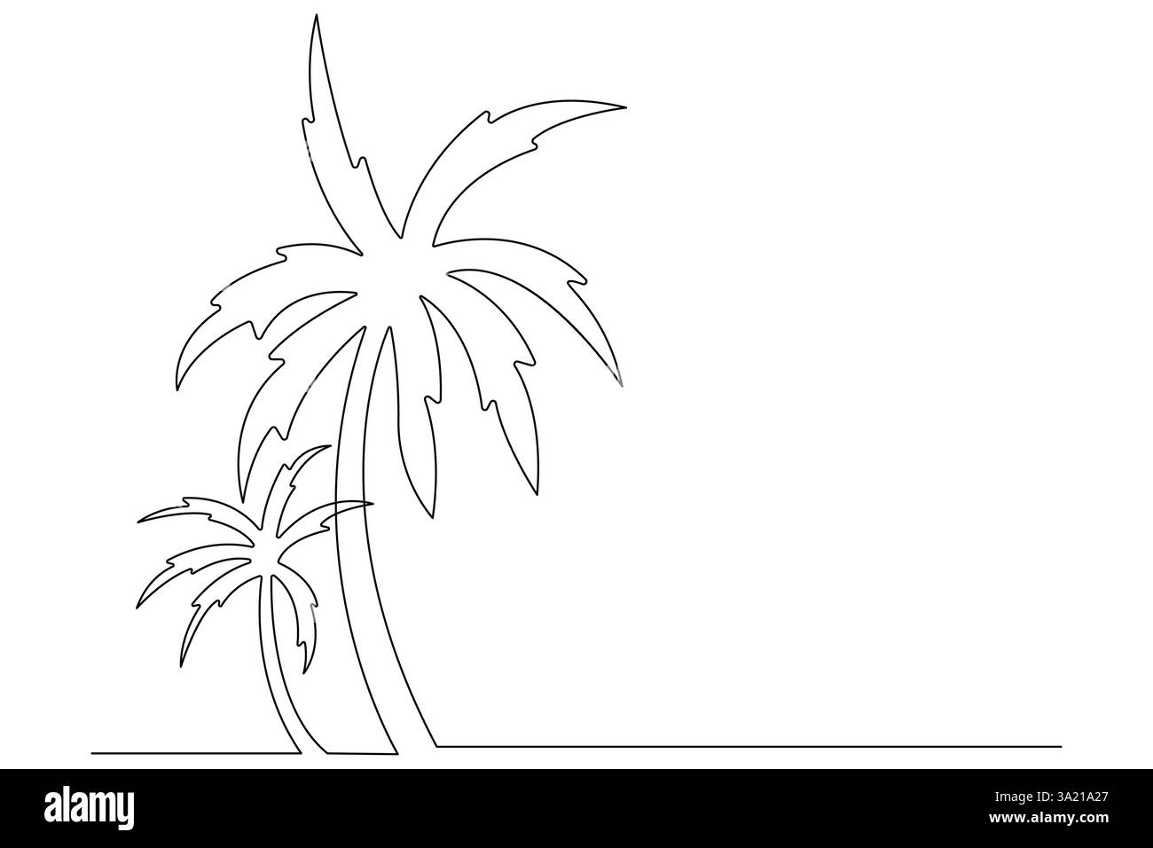 Palm tree continuous one line art drawing of isolated outline vector illustration Stock Vector ...