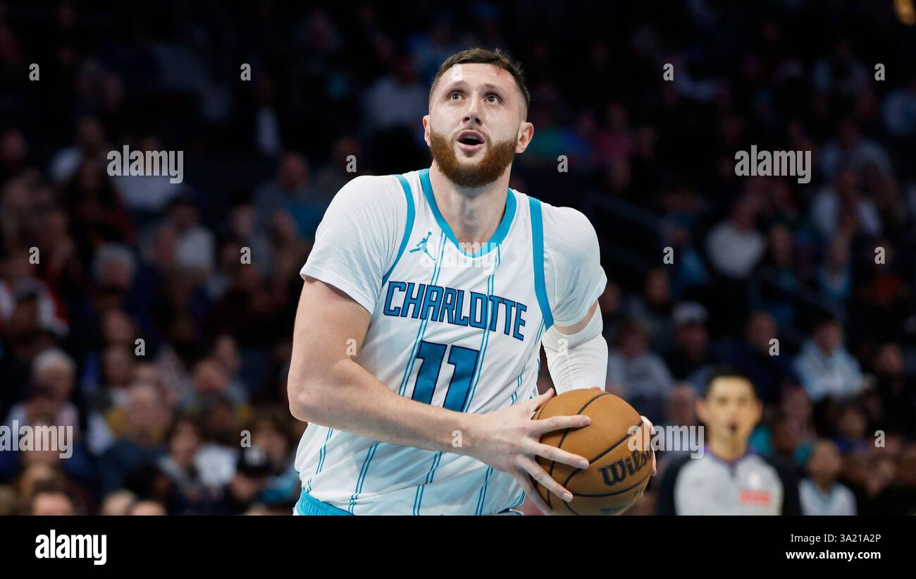 Charlotte Hornets center Jusuf Nurkic drives to the basket during the ...