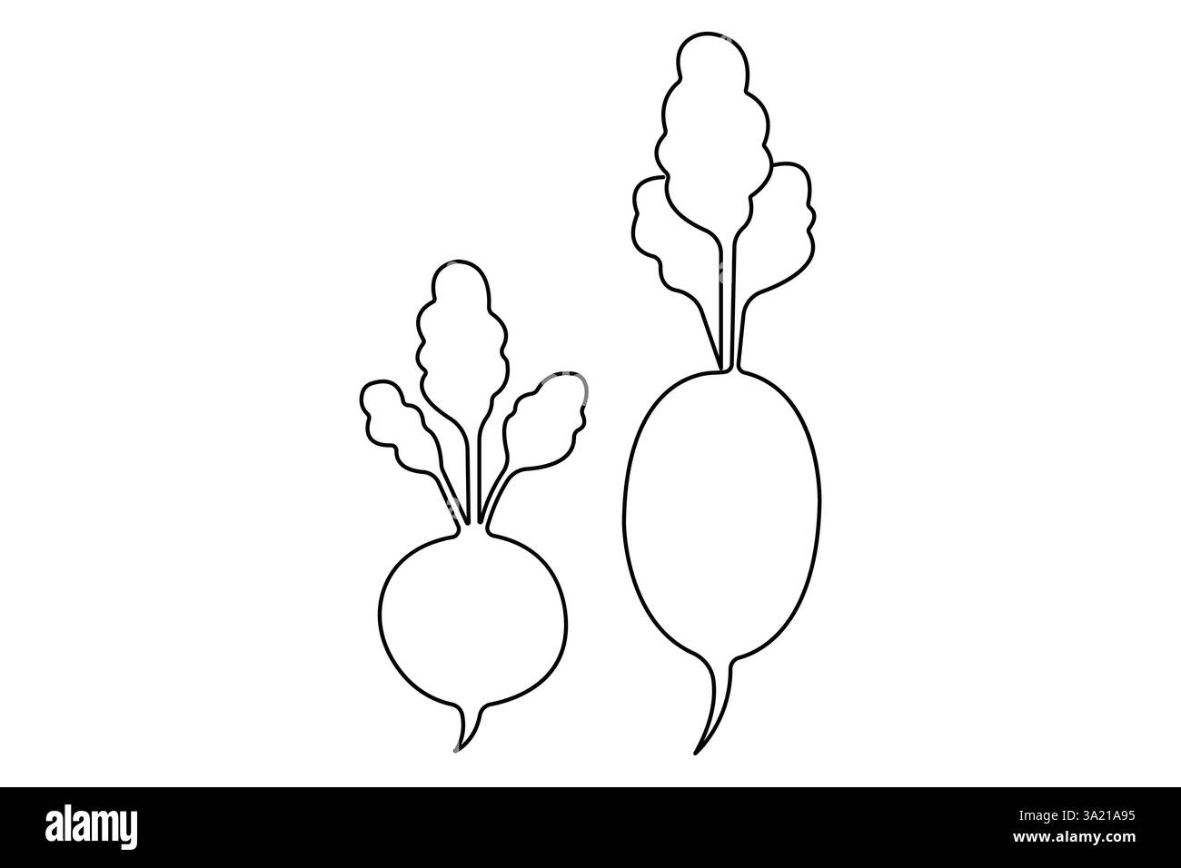 Single one line drawing of whole healthy organic radish icon, fresh ...