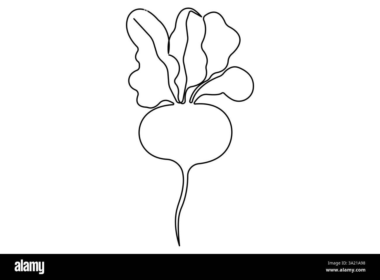 Single one line drawing of whole healthy organic radish icon, fresh ...