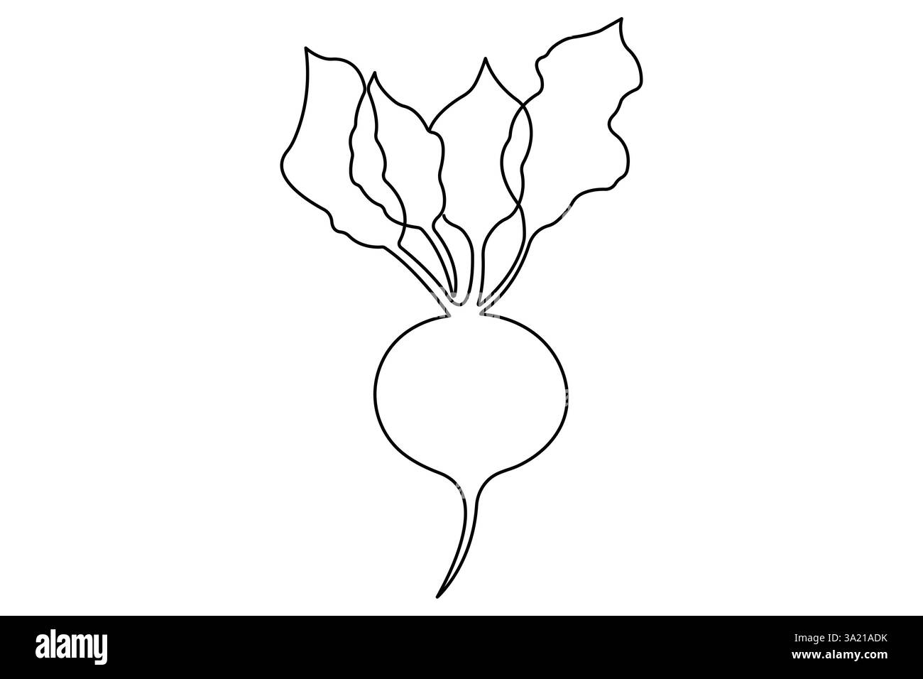 Single one line drawing of whole healthy organic radish icon, fresh ...