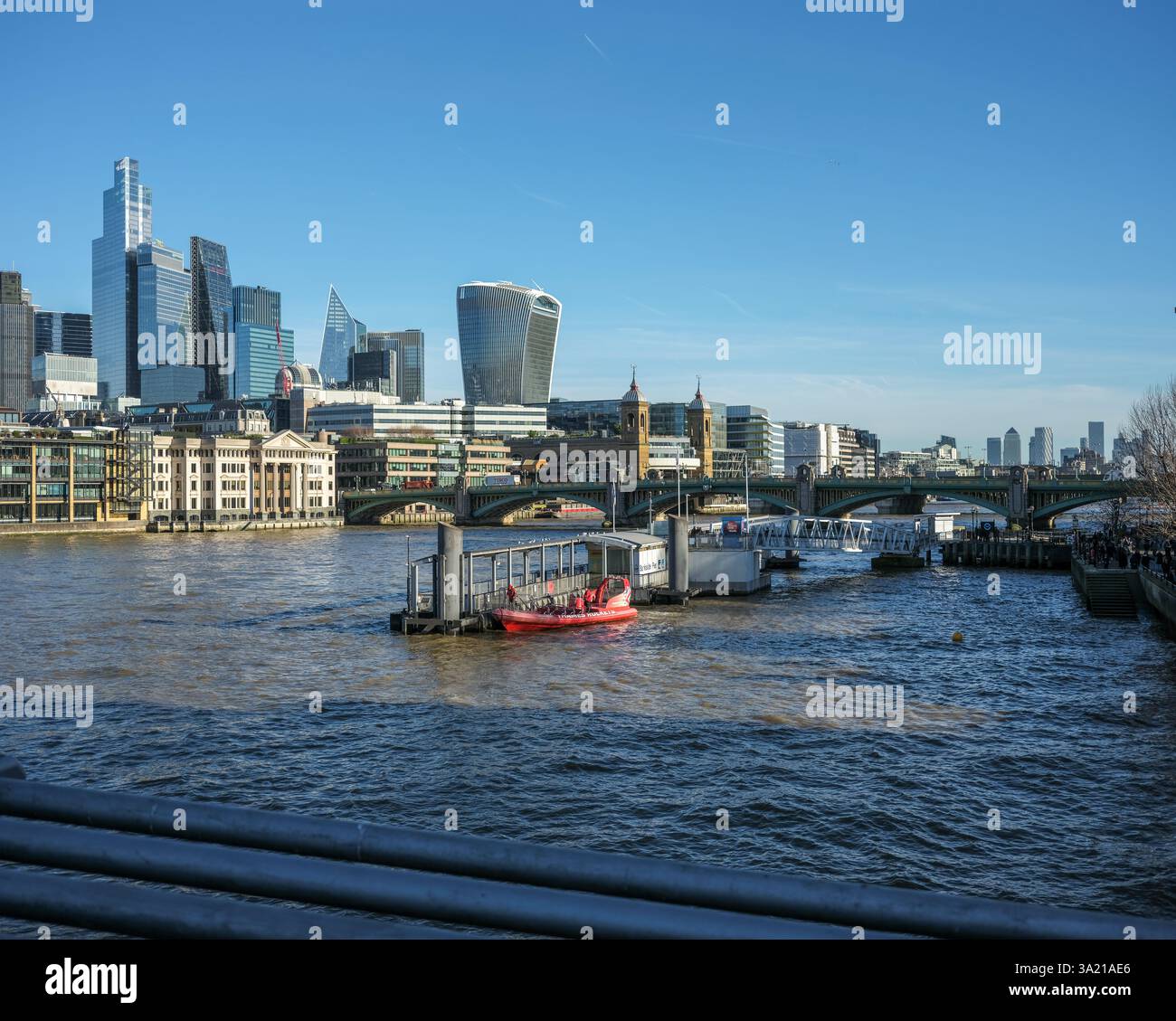 London, UK - 09 NOV 2024 - A view over the River Thames from the ...