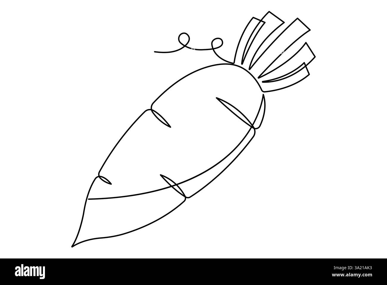 Single one line drawing of whole healthy organic radish icon, fresh ...