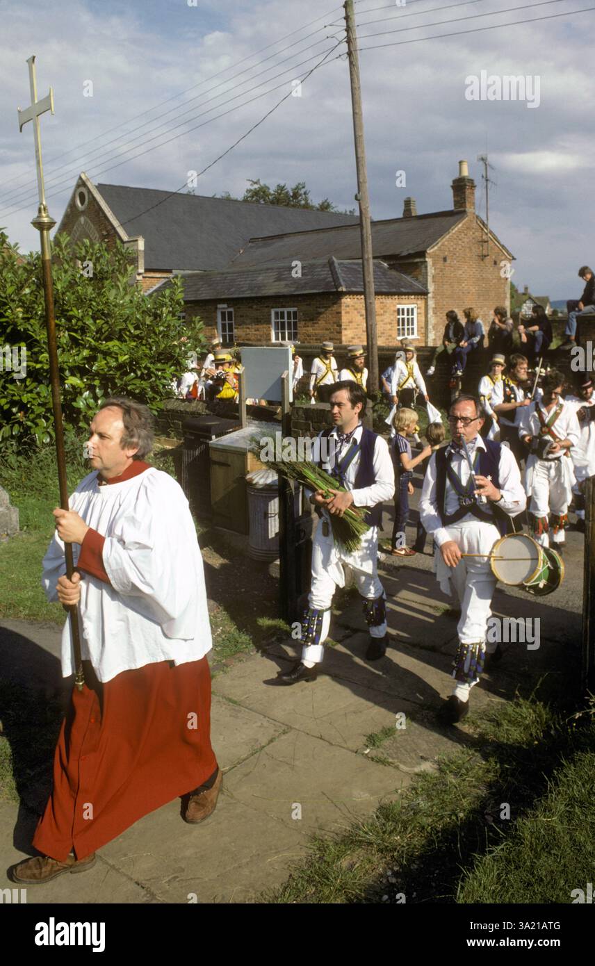 Christian celebration UK. Rushbearing annual church service. Clergy ...