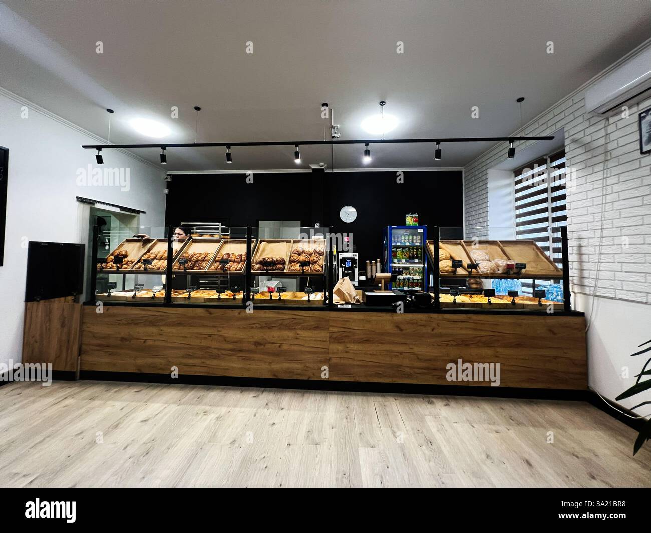 Kyiv, Ukraine - March 10, 2025: Wide view of a modern bakery interior ...