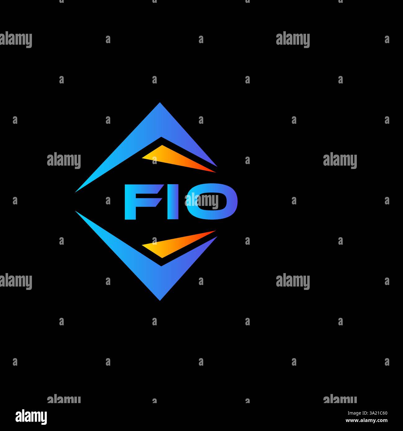 FIO letter logo design on black background. FIO creative initials ...