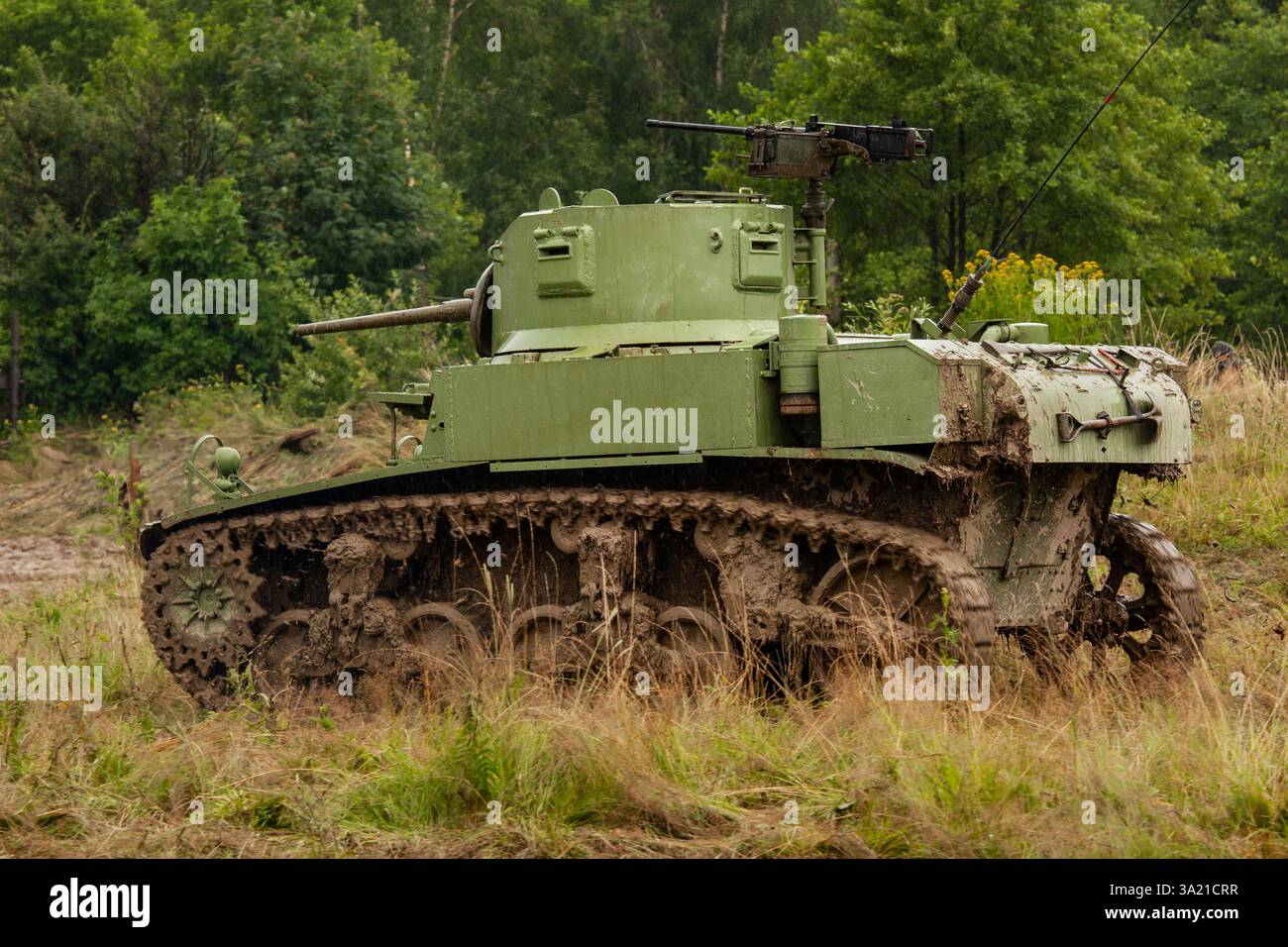 An American M3A1 Stuart III light tank from World War II. The tank on ...