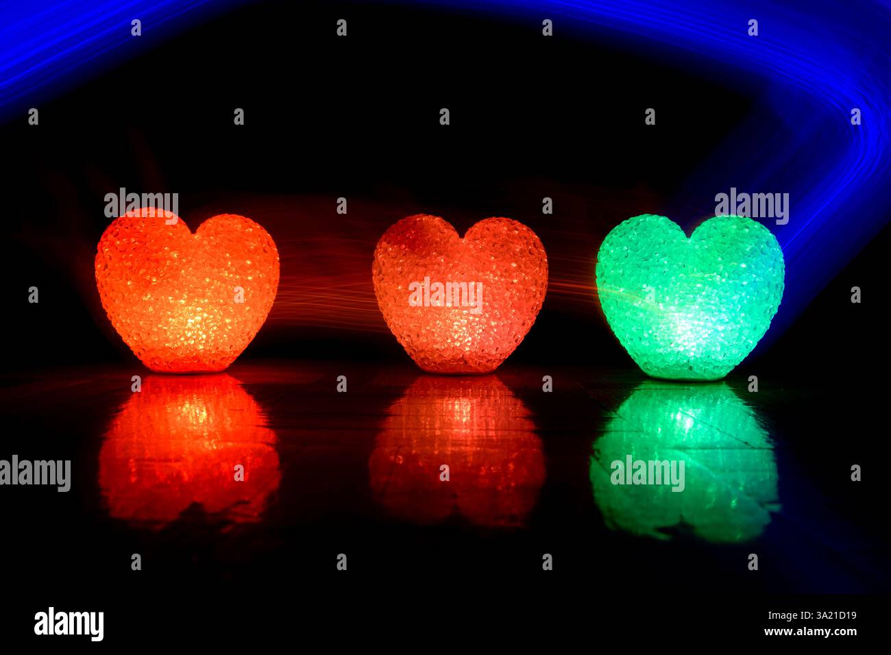 Bright glow hearts light hi-res stock photography and images - Alamy