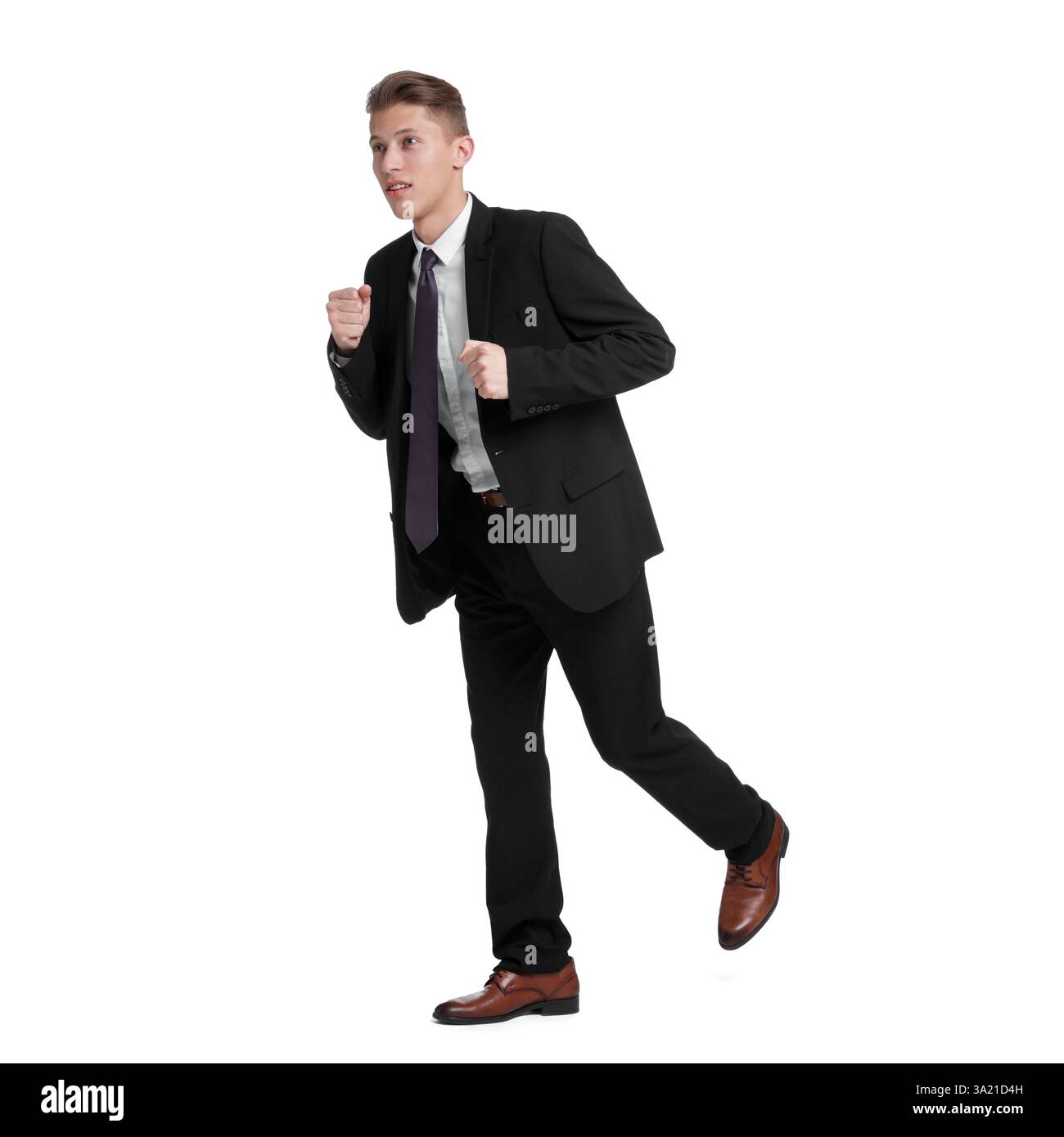 Business competition. Man running on white background Stock Photo - Alamy