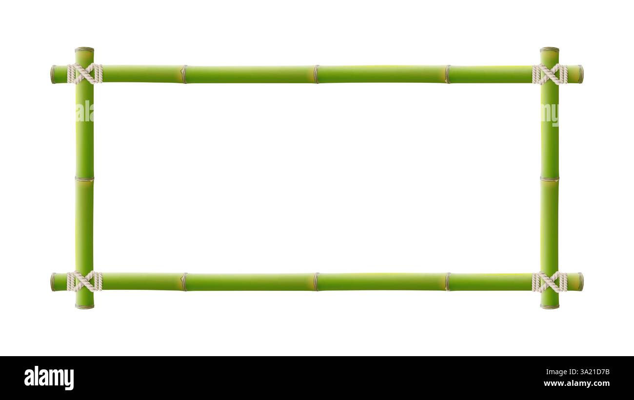 Bamboo frame. Bamboo sticks tied with rope into the frame. Wooden ...